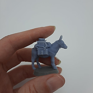 HERO Creations - 4 Mules - RPG - Dungeons and Dragons - DND - Pathfinder - Lord of The Ring - Figurine Miniature (Gray/Unpainted)