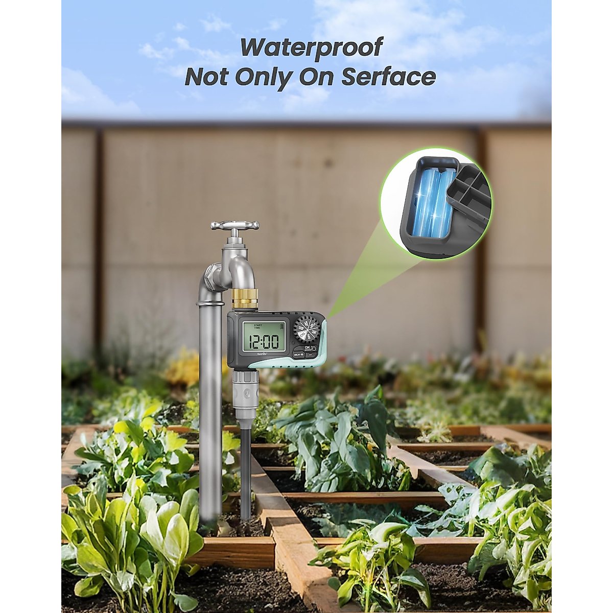 RAINPOINT Sprinkler Timer Outdoor Brass Swivel, Water Timer for Garden Hose Faucet Timer, Programmable Watering Irrigation Timer V2, 2024 Release