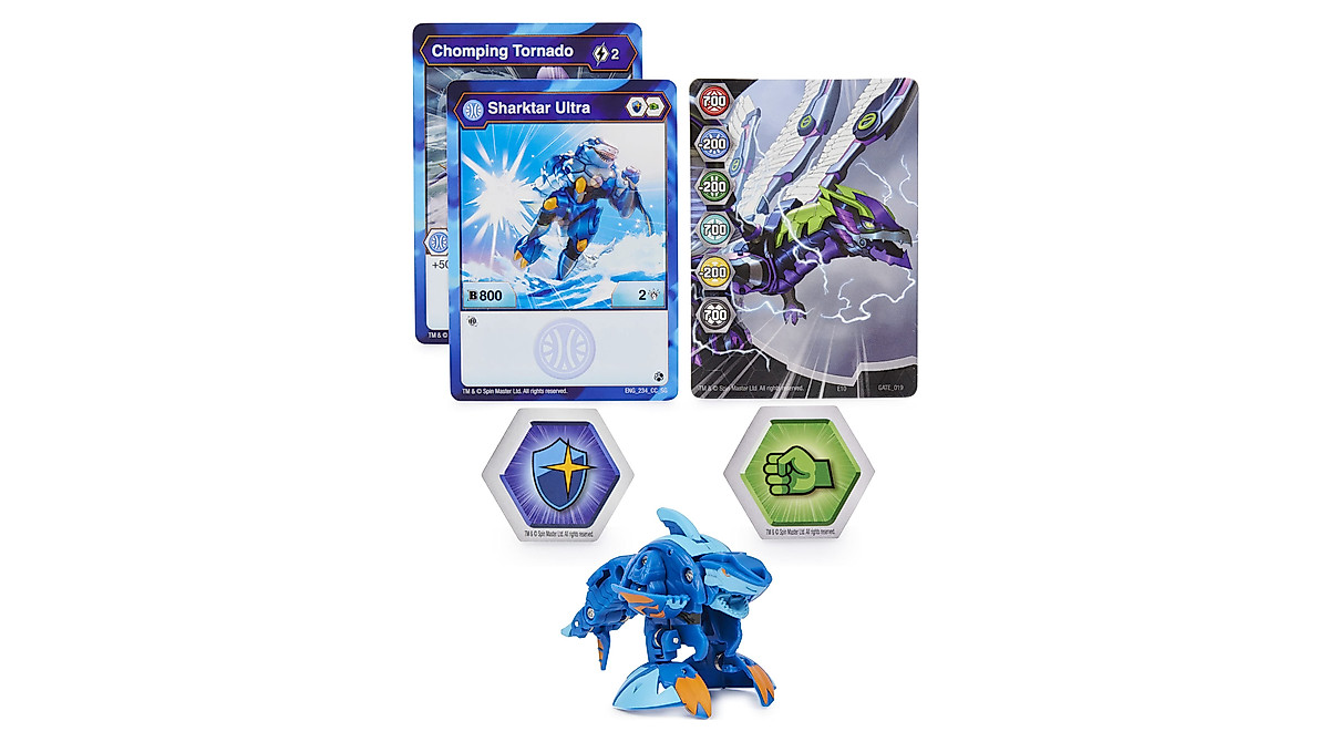 Bakugan Ultra Sharktar: Geogan Rising Action Figure & Cards