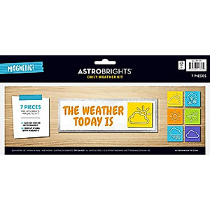 Astrobrights 7-Piece Daily Weather Kit, Pre-Assembled, 1 Backer Board with Magnet/6 Di-Cut Icons with Magnets, Assorted Colors (91769)