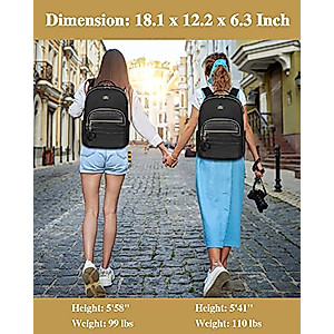 17 Inch Laptop Backpack Women, TSA Large Travel Computer Bag with USB Charging Port, Water Resisatnt Anti-Theft Work Business College School Bookbag, Fashion Crocodile Tote Purse for Girls, Nurse