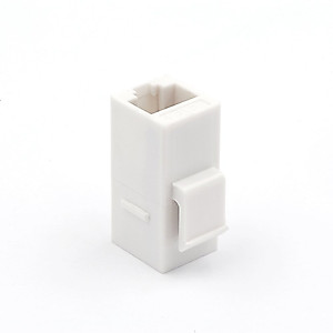 TENINYU 10-Pack CAT6 RJ45 Keystone Jack Female Coupler Insert Snap-in Connector Socket Adapter Port for Wall Plate Outlet Panel - White