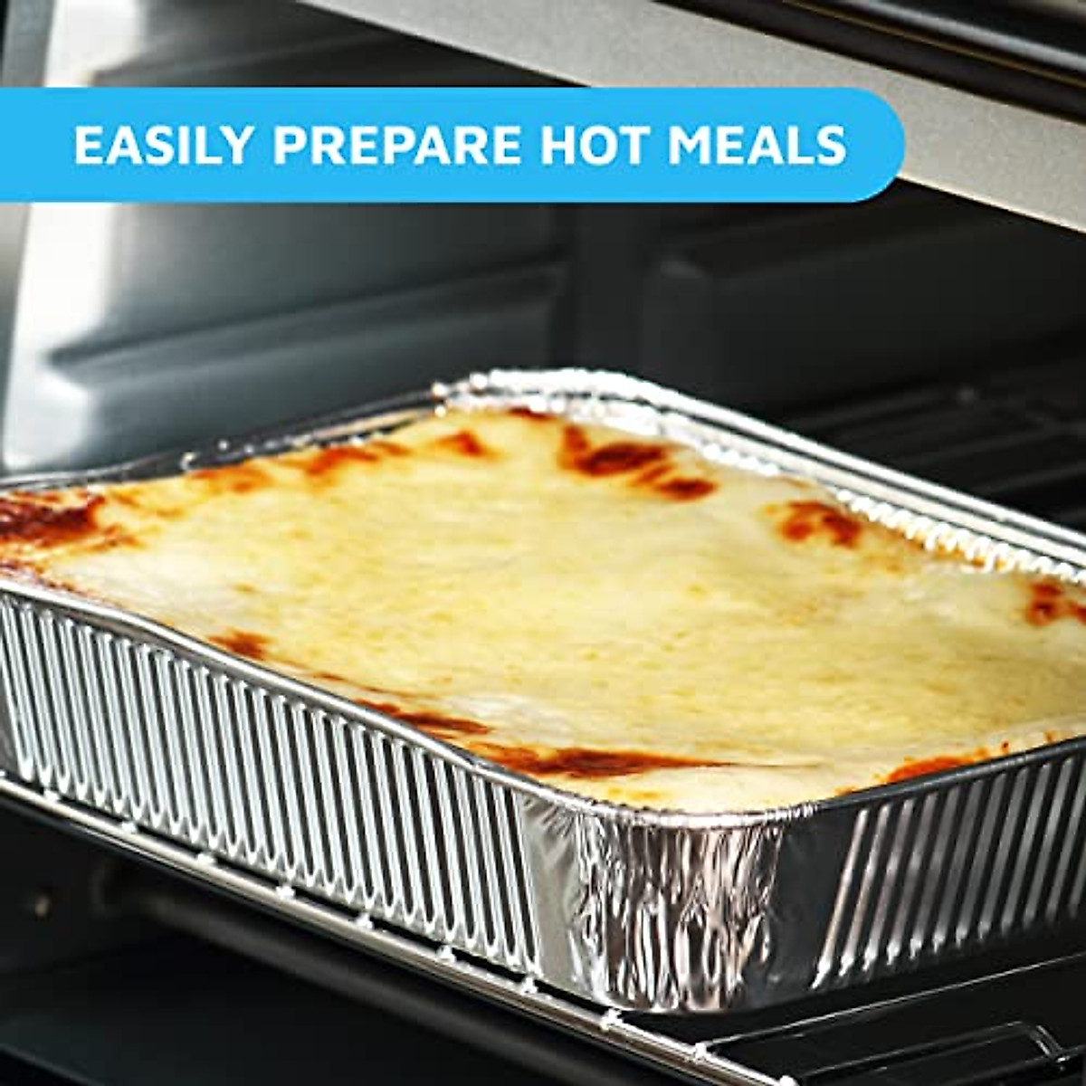 MontoPack Aluminum Foil Pans Half Size Roasting Chafing Pan | Bulk 30 Pack of 9x13 Tins for Cooking, Baking & Catering | Heavy Duty Disposable Cookware Steam Table Trays for Buffet & Food Prepping