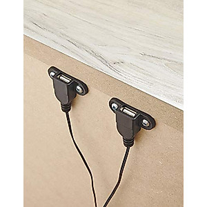 Signature Design by Ashley Bellaby Farmhouse 1 Drawer Nightstand with 1 Storage Cubby & Slim-Profile USB Charging Station, Whitewash, 15.91 in x 23.78 in x 24.61 in