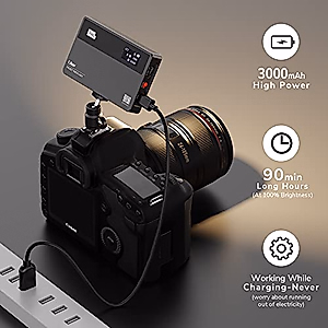 Pixel Liber RGB Video Light,Support Magnetic Attraction and App,Full Color,2500K-8500K, Mini LED Aluminum Alloy Body Portable Pocket Video Light for Tiktok, Video Conference, Photography，YouTube.