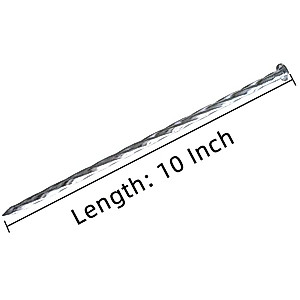 EISENSP 10-inch Spiral Metal Landscape Edging Stakes - Galvanized and Rustproof - 30pcs Round Anchoring Staples for Paver Edging, Artificial Turf, Garden Landscape and More, Bright Spike Timber Nail