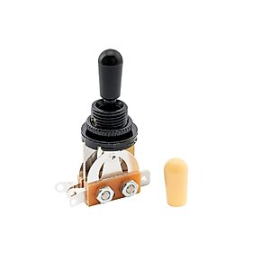 Musiclily Metric 3 Way Short Straight Guitar Toggle Switch Pickup Selector for Epiphone Les Paul Electric Guitar,Black Top with Black Tip