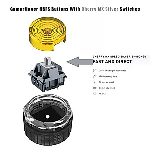 (10PCS Yellow) Original Xbox Crystal Gamerfinger Mechanical Button HBFS-30-SCREW