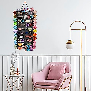 JOYMOMO Hanging Hair Claw Clips Organizer, 10 Layer Hair Accessories Display Holder, Claw Clip Storage Organizer for Women Girl, Claw Clips Holder for Wall (Dark Gray)