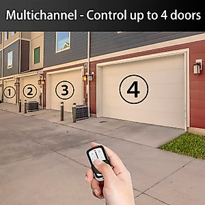 2 Pcs Universal Garage Door Opener Remote Keychain 4-Button Programmable Compatible with Liftmaster Chamberlain Craftsman Opener with Purple Yellow Red Orange Green Learn Button