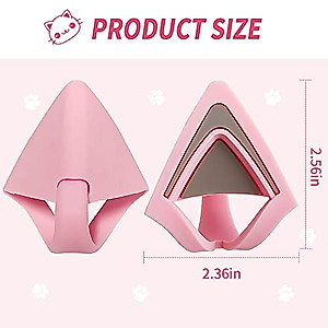 WeThinkeer Cute Cat Ears for Headphones, Pink Cat Ear Headphone Attachment with Adjustable Straps, Compatible with Most Video Live Gaming Headphones, Ideal Gift for Your Family and Friends