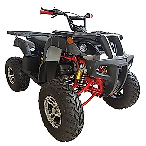 X-PRO 200cc Adult ATV with Automatic Transmission w/Reverse, Big 23"/22" Aluminium Rim Wheels! (Black)