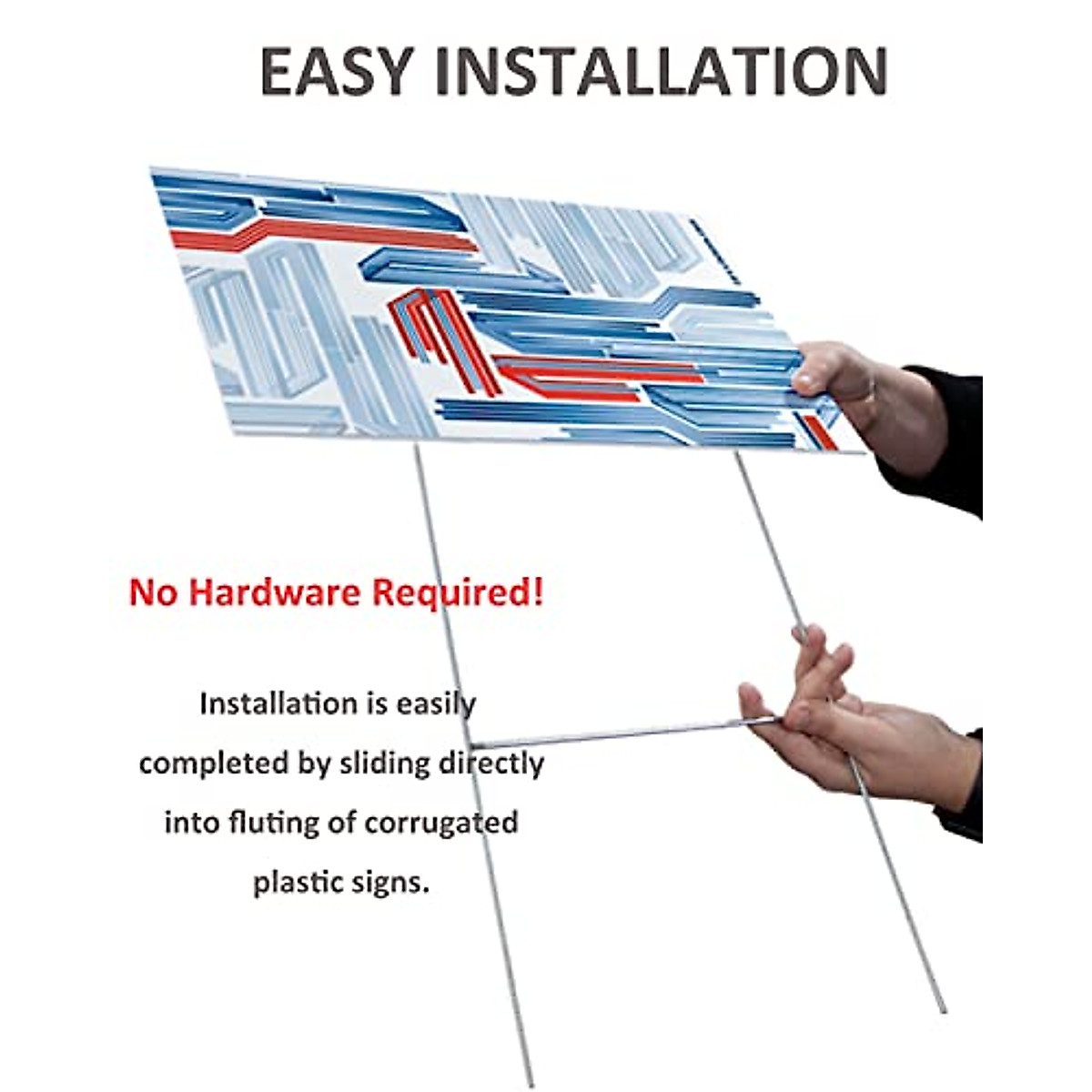 5 Pack Yard Sign Stakes Metal,18'' x 7'' H Frames Yard Stakes for Signs silver