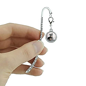 Yorkie Yorkshire Terrier Puppy Dog Musical Instrument Metal Bookmark Page Marker with Charm