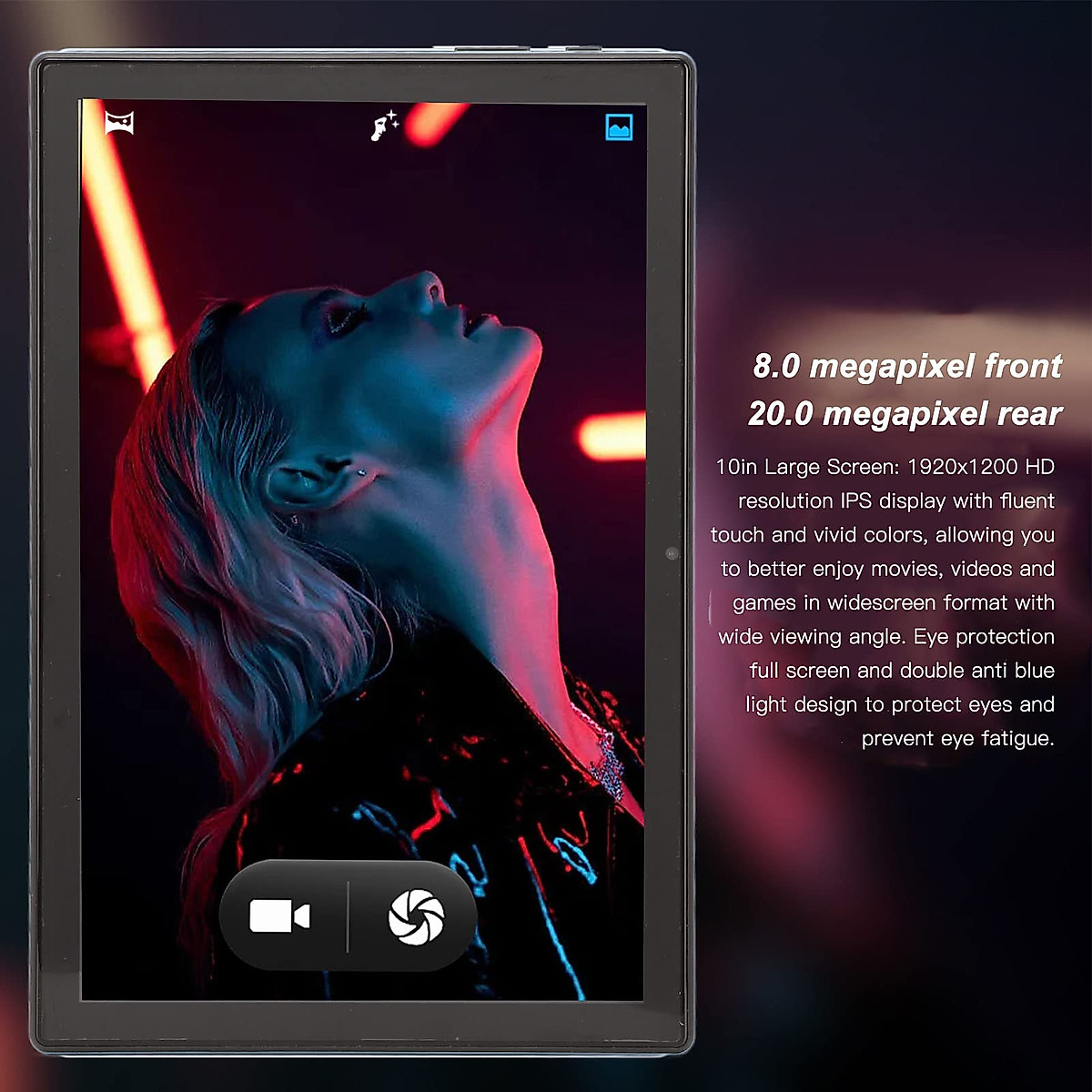 HEEPDD 10in Tablet, HD 1920x1200 IPS 100‑240V 4G Calling Blue Kids Tablet for Work (US Plug)