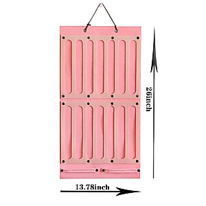 Hair Bows Holder Hair Clips Storage Hanger Hair Bows Organizer Baby Hair Accessory Storage Display Sturdy Rope Wall Hanging for Girl Room, Baby Nursery Decors 16 Ribbons