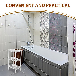 Luxshiny Bathroom Floor Storage Shelf, Freestanding Tower Shelf Open Shelving Unit Kitchen Spice Rack Standing Shelf Cosmetics Holder for Bathroom Living Room Balcony