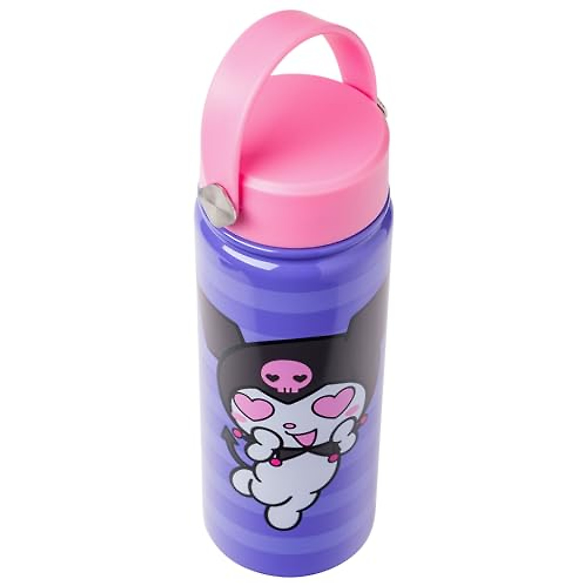 Silver Buffalo Sanrio Hello Kitty and Friends Stainless Steel Water Bottle with Swivel Handle Featuring Kuromi, 20 Ounces