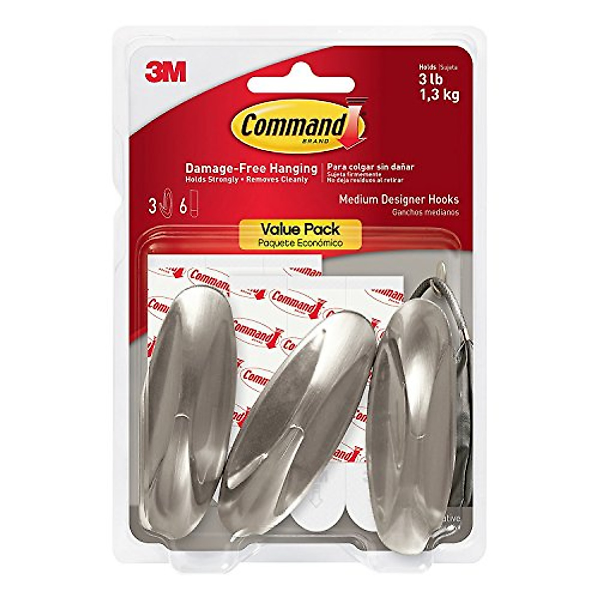 3M Command Designer Hooks [Removable]: Small Designer [2 Hooks/Pack] (White) / 2-Hooks