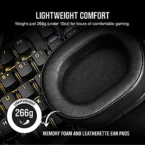 Corsair HS55 Wireless Gaming Headset - Low-Latency 2.4GHz Wireless or Bluetooth®, Dolby® Audio 7.1 Surround Sound, Lightweight, Omni-Directional Microphone, On-Ear Audio Controls - Carbon