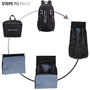 MAXTOP Hiking Backpack 40/50L Lightweight Packable for Traveling Camping Water Resistant Foldable Outdoor Travel Daypack (Black 50l Updated, 50L)