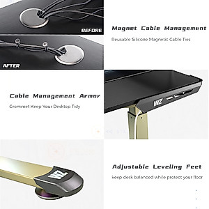 L Shaped Electric Height Adjustable Standing Desk Keyboard Tray,61" Stand Up Corner Computer Desk,Dual Motor Sit Stand Home Office Desk with Monitor Riser Memory Preset Mouse Pad RGB Lights
