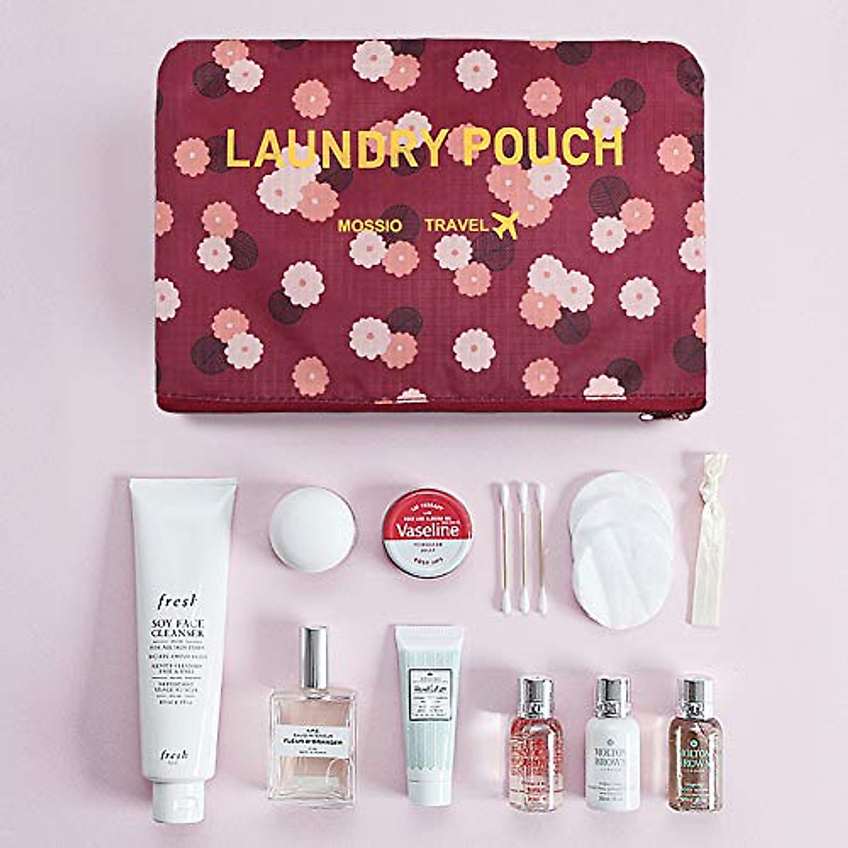 Travel Cubes,Mossio 7 Piece Compact Carry On Luggage Organizer Value Folders Travel Bag Wine Flower