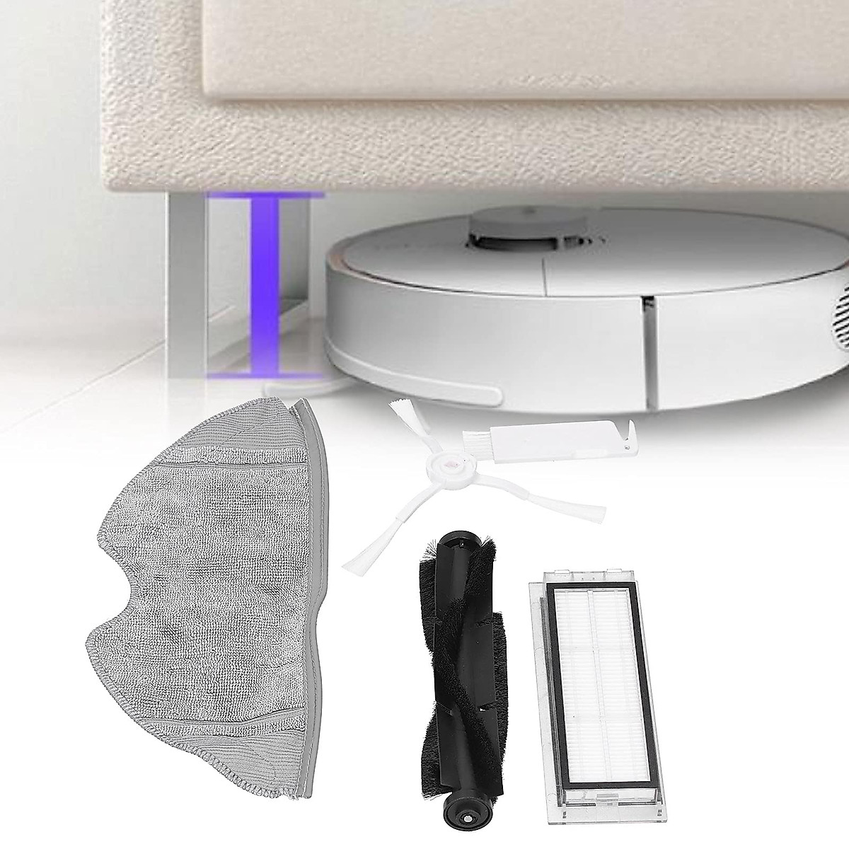 Sweeper Replacement Parts, Side Brush Filter Net Cleaning Cloth Rolling Brush Tool Brush Whole Kit for 360 S7 S5 Sweeper