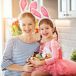 Fovths 48 Pieces Mini Plush Animals Toys Set Lovely Small Stuffed Animal Keychain Decor for Easter Hunts, Party Favors, Carnival Prizes, Egg Hunt Supplies, Goodie Bag Fillers