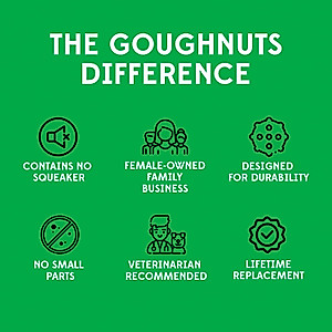 Goughnuts — Dog Toys for Aggressive Chewers | Virtually Indestructible Pull Toy for Medium Breeds Such as Pit Bulls and German Shepherds | Heavy Duty Tug Dog Toy | Black