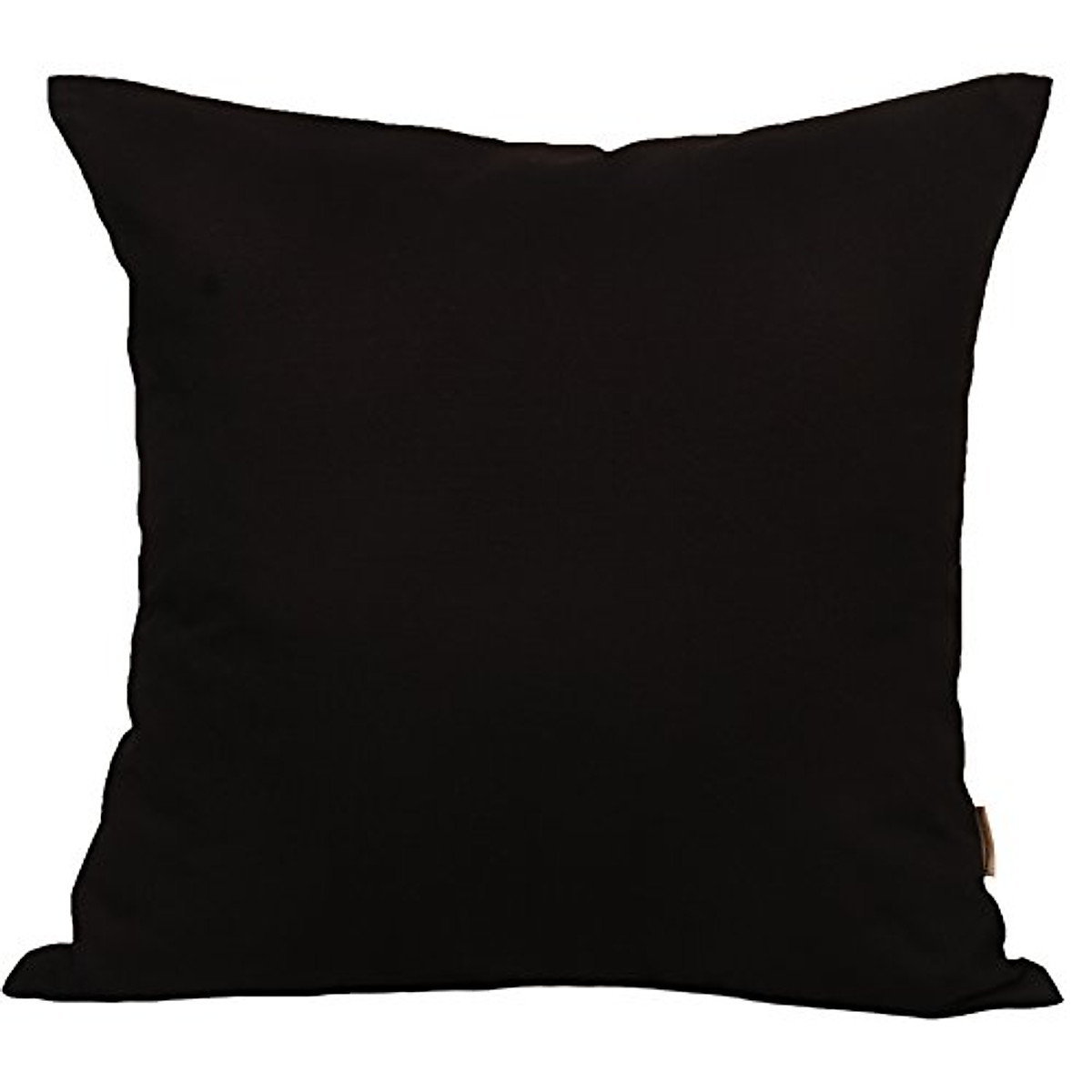TangDepot Handmade Decorative Solid 100% Cotton Canvas Throw Pillow Covers/Pillow Shams, (20"x20", Black)