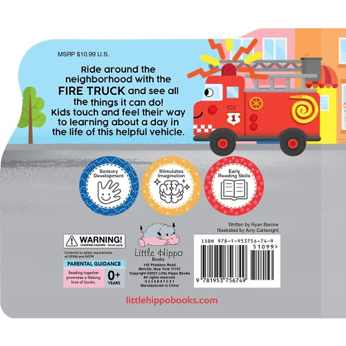 Friendly Fire Truck - Touch and Feel Board Book - Sensory Board Book