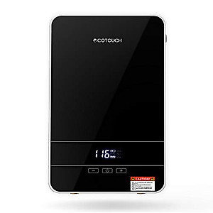 Tankless Water Heater Electric ECOTOUCH 9KW 240V on Demand Water Heater Self-Modulating Instant Hot Water Heater Point Of Use Water Heater ECO90 Black