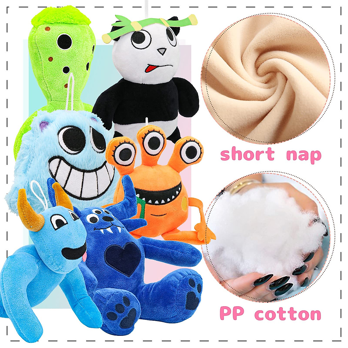 6PCS Garden of Banban Plush,10 inches Ban ban Plushies Toys,Soft Stuffed Figure Doll for Fans Gift,Soft Animal Adult and Kids - Pink