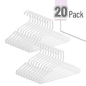 Mr. Pen- Plastic Hanger, 20 Pack, White Plastic Hangers, Hangers, Clothes Hanger, Coat Hanger, White Hangers, Clothes Hangers Plastic, White Hangers Plastic, Plastic Hangers 20 Pack, Hangers White
