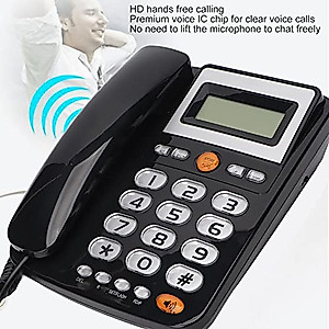 Large Button Corded Phone, Speed Dial Landline Phone, Backlit LCD Screen, Hands Free Calls, Adjustable Brightness, Suitable for The Elderly with Impaired Hearing and Vision