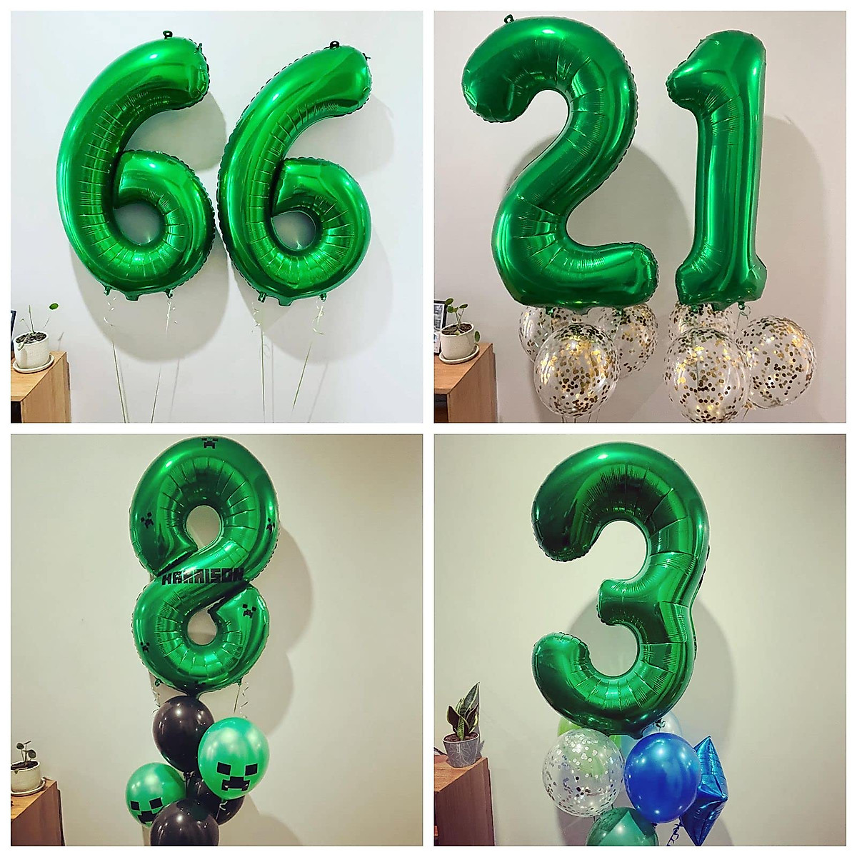 Number 10 Dark Green Balloons 40 Inch Giant Green 10 Numer Foil Helium Balloons for 10th Green Birthday Party Supplies 10th Anniversary Events Decorations