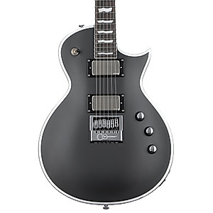 ESP 6 String LTD Deluxe EC-1000 EverTune BB Electric Guitar, Black Satin, Right, (LEC1000ETBBBLKS)