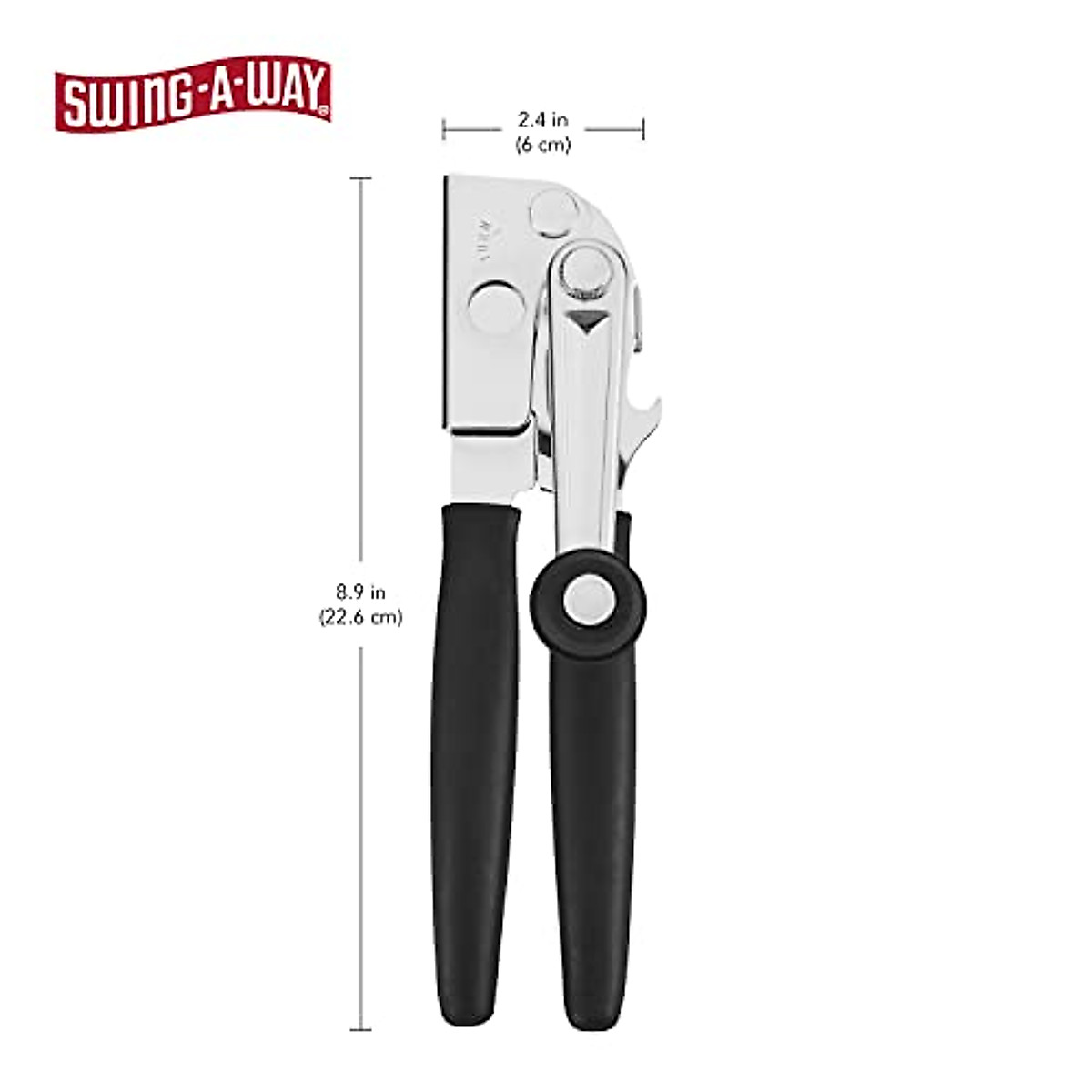 Swing-A-Way Easy Crank Can Opener, 10.4 Inches, Black