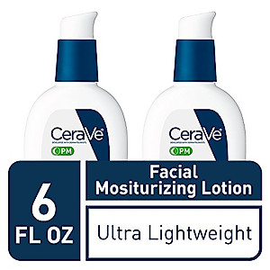 CeraVe Facial Moisturizing Lotion PM | 3 Ounce (Pack of 2) | Ultra Lightweight, Night Face Moisturizer | Fragrance Free