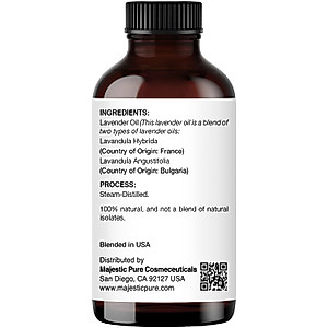 Majestic Pure Lavender USDA Organic Essential Oil | 100% Organic Essential Oil for Aromatherapy, Massage and Topical Uses | 1 fl. Oz