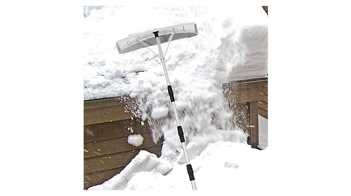 GYMAX 21ft Aluminum Roof Rake for Snow Removal - Extendable & Durable