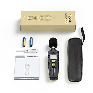 Decibel Meter, Tadeto Digital Sound Level Meter Portable SPL Meter 30dB to 130dB MAX Data Hold with LCD Display Backlight A/C Weighted for Home Factories