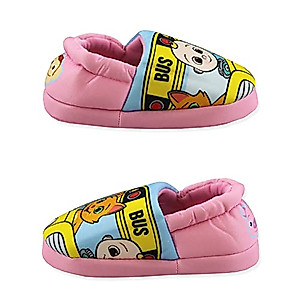 Cocomelon Toddler Girl's Plush Aline Slippers (Pink, 9-10 M US Toddler)