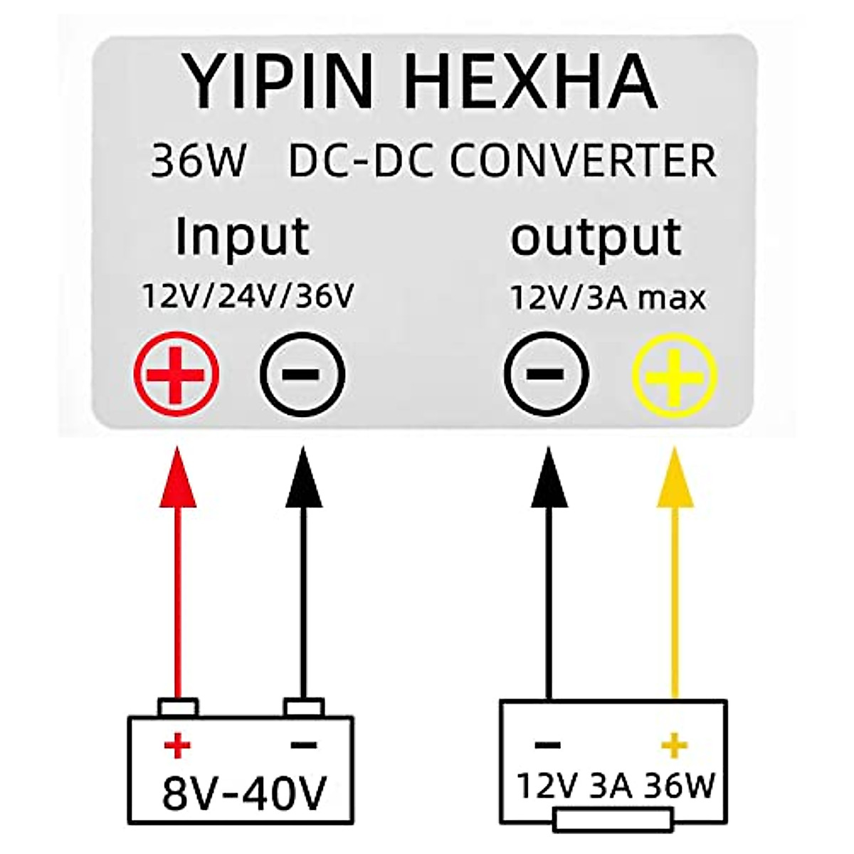 DC Buck Converter 24V 36V 12V to 12V 3A 36W auto Step Down Boost Power Converter Golf car Waterproof Module Transformer