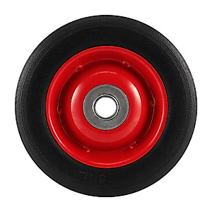 SHEUTSAN 4 Packs 6 x 1.2 Inch Solid Rubber Wheels, Hand Truck Replacement Tire with Ball Bearing, 1.25 Inches Offset Hub and 5/8 Inch Axle Diameter, 350 lbs Load Capacity