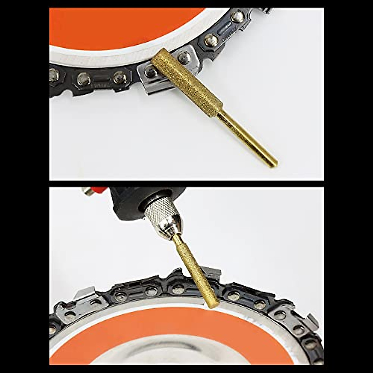 Diamond Chainsaw Sharpener Titanium Plated Burr Stone File Diamond Sharpening Wheels for Chain Saw Stone Jewerly Wood 12 Pcs 7/32 Inch