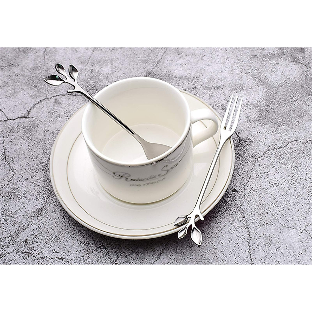 Turbokey Demitasse Espresso Spoons, 4.7 Inches Coffee Spoon Stainless Steel Mini Coffee Spoons Set of 6, Small Spoons for Dessert,Tea,Appetizer,Party Supplies (6 Spoons-Silver)