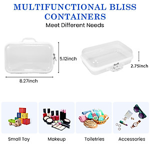 Zippered Hard Pouch, Clear Hard Shell Zipper Case, Clear Plastic Pouches Travel Bags for Kids, Storage for Building Blocks, Puzzles, Cosmetics, Small Items, Stationery Accessories, 4Pack