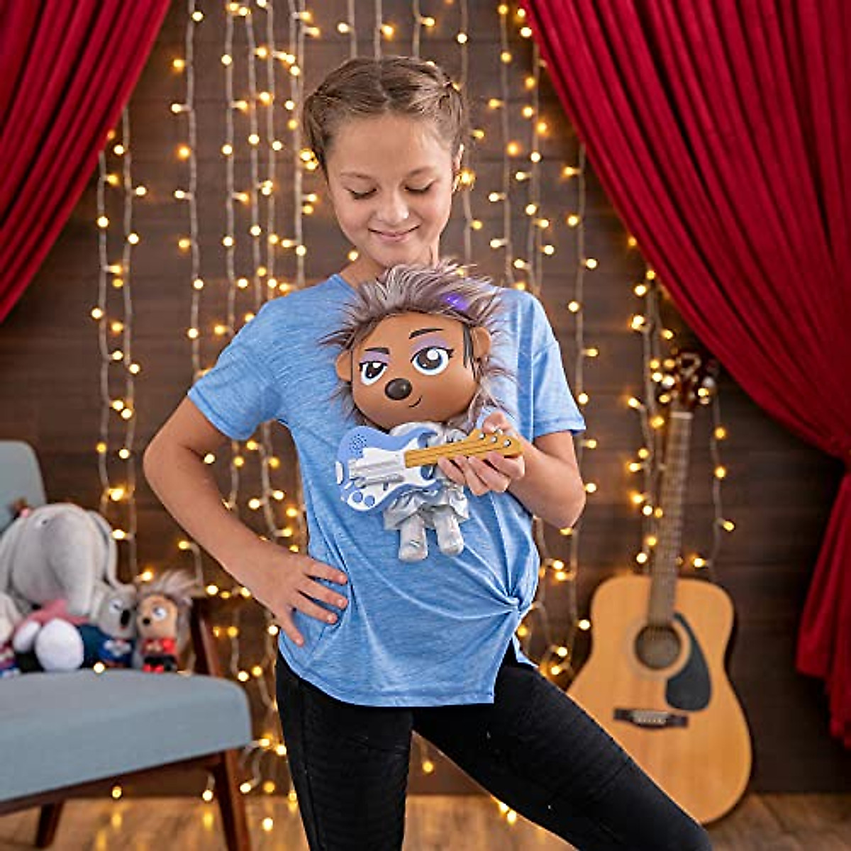 Sing 2: Riff-Rock Ash Plush Toy – Rockin’ Interactive Toy – 12'' Tall – 4 Years+